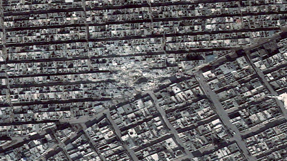 Satellite photos of Aleppo destruction